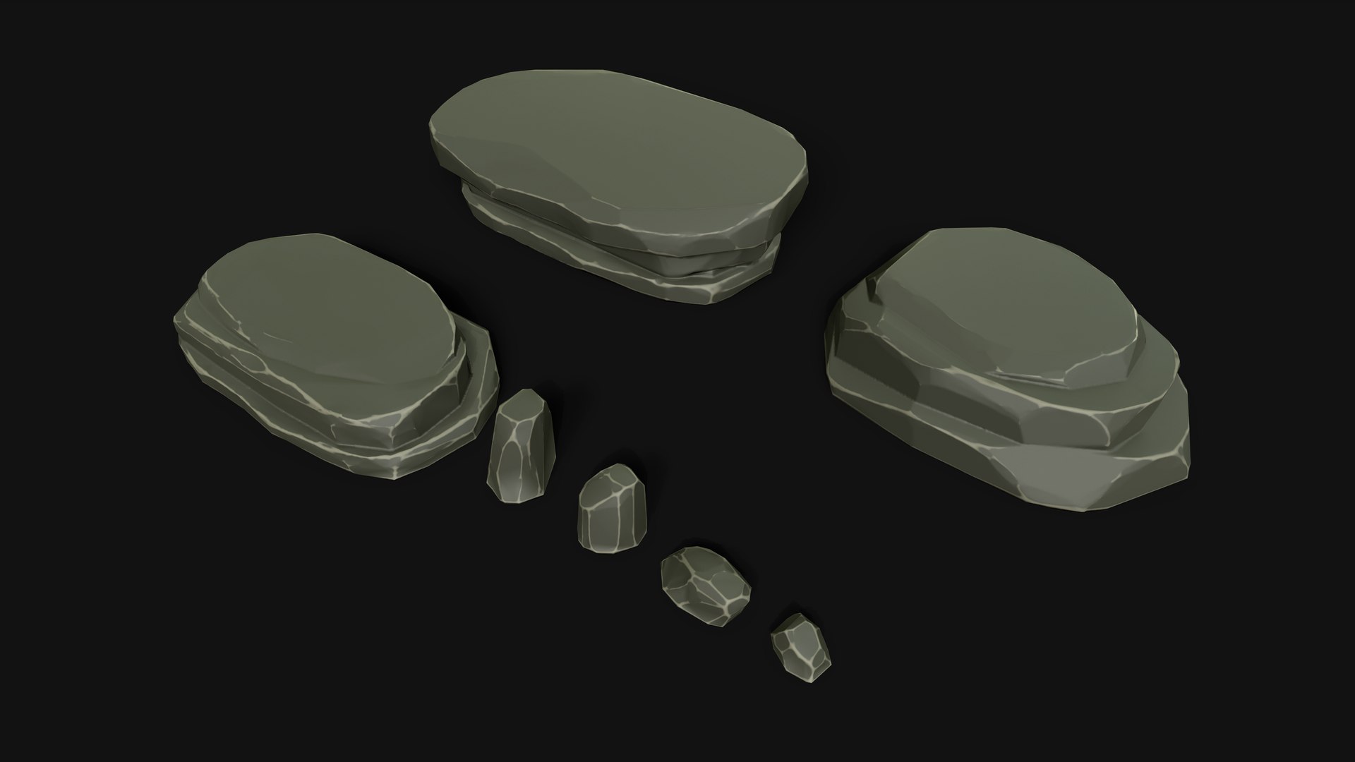 3D Stylized Forest Rocks - TurboSquid 1510860