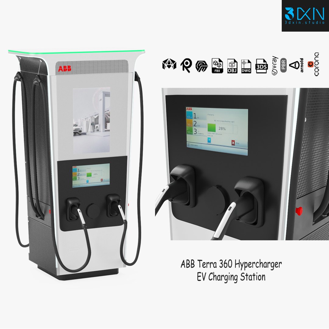 ABB Terra 360 Hypercharger EV Charging Station 3D Model - TurboSquid 2283661
