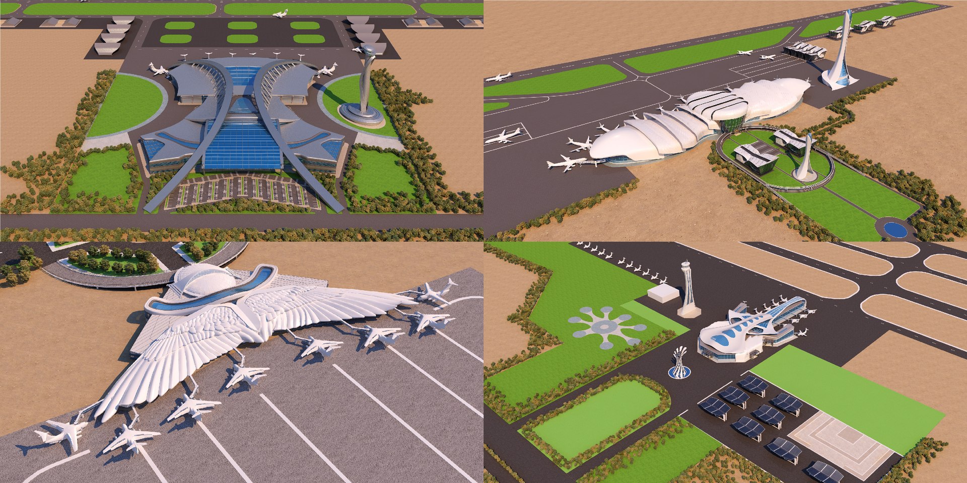 4 Projects - Architecture Airports - 2021 - Collection 02 3D 모델 ...