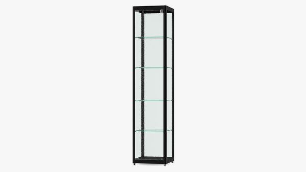 Glass Display Case Narrow Black model - TurboSquid 1835875