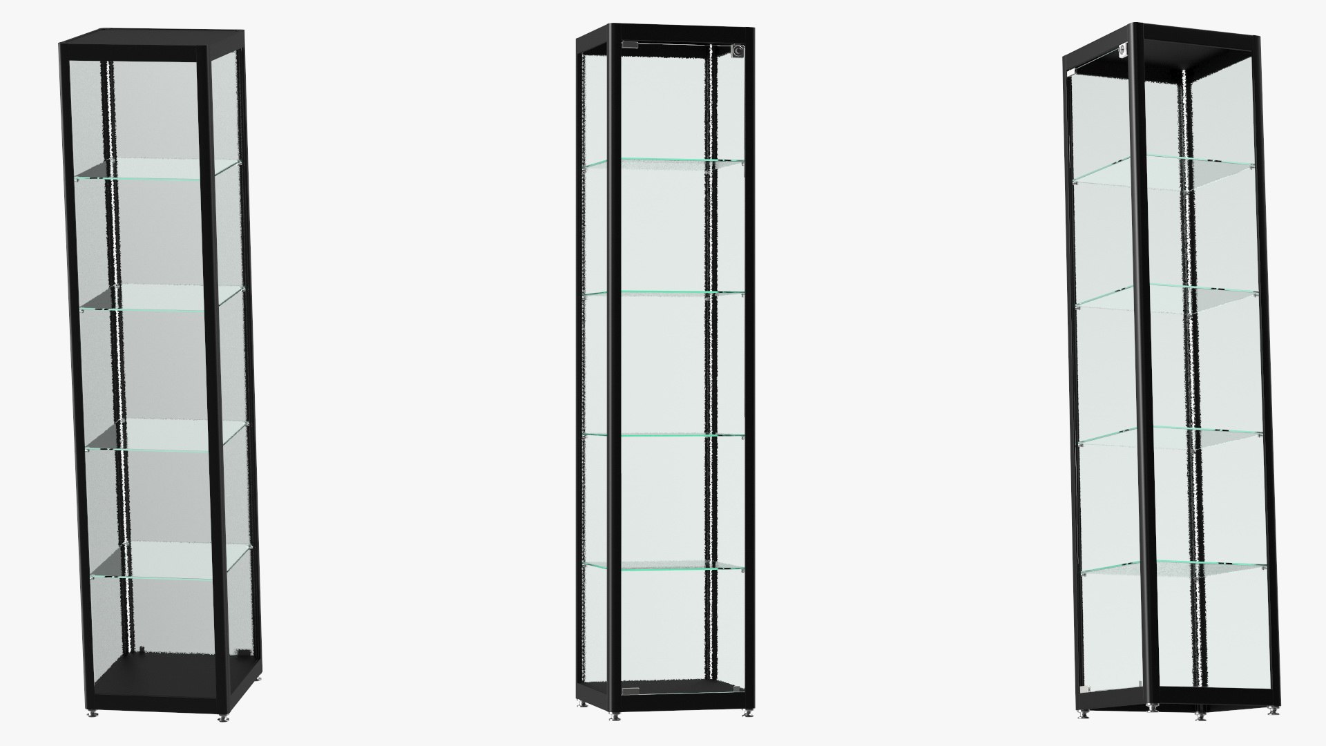 Glass Display Case Narrow Black Model - TurboSquid 1835875