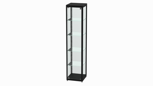 Glass Display Case Narrow Black model - TurboSquid 1835875