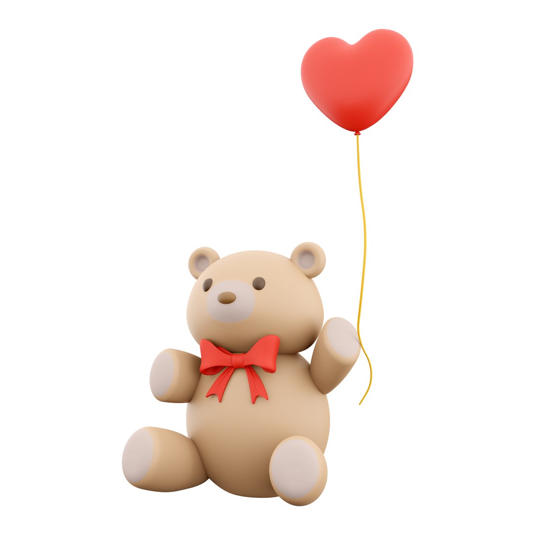 3D Bear With Heart On Hand Icon - TurboSquid 2045528