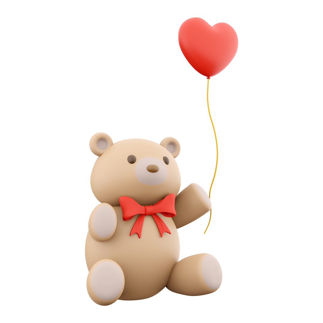 3D Bear With Heart On Hand Icon - TurboSquid 2045528