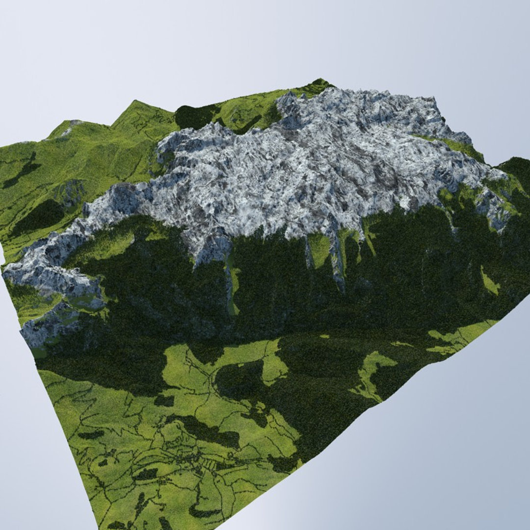 3d Terrain Trees Rocks Model