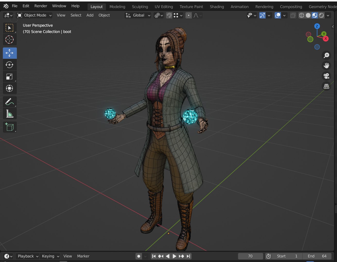 Mage Cartoon Female Full Rigged In Blender 3D Model - TurboSquid 1854931