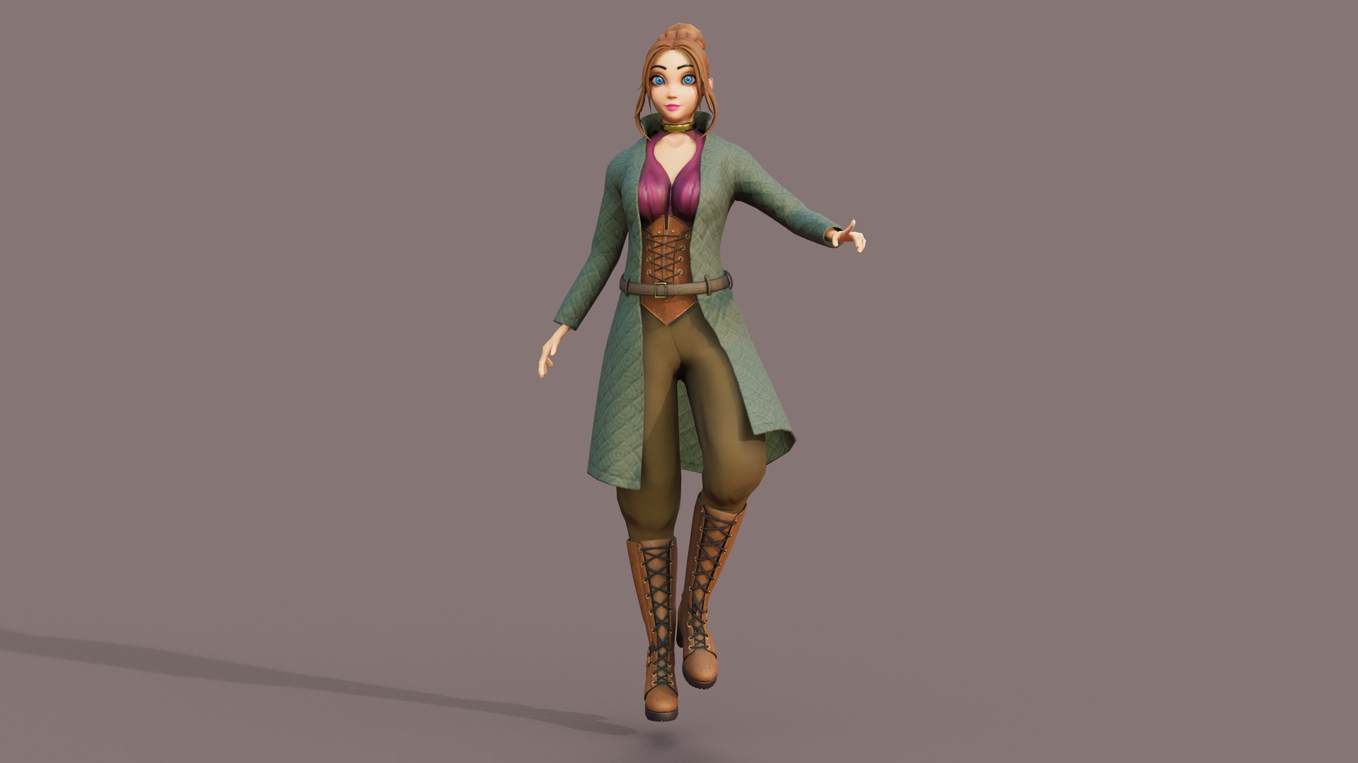 Mage Cartoon Female Full Rigged In Blender 3D Model - TurboSquid 1854931