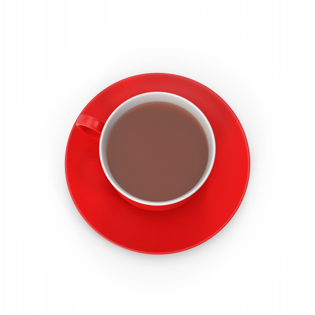 3D Red Tea Cup And Saucer - TurboSquid 2033548