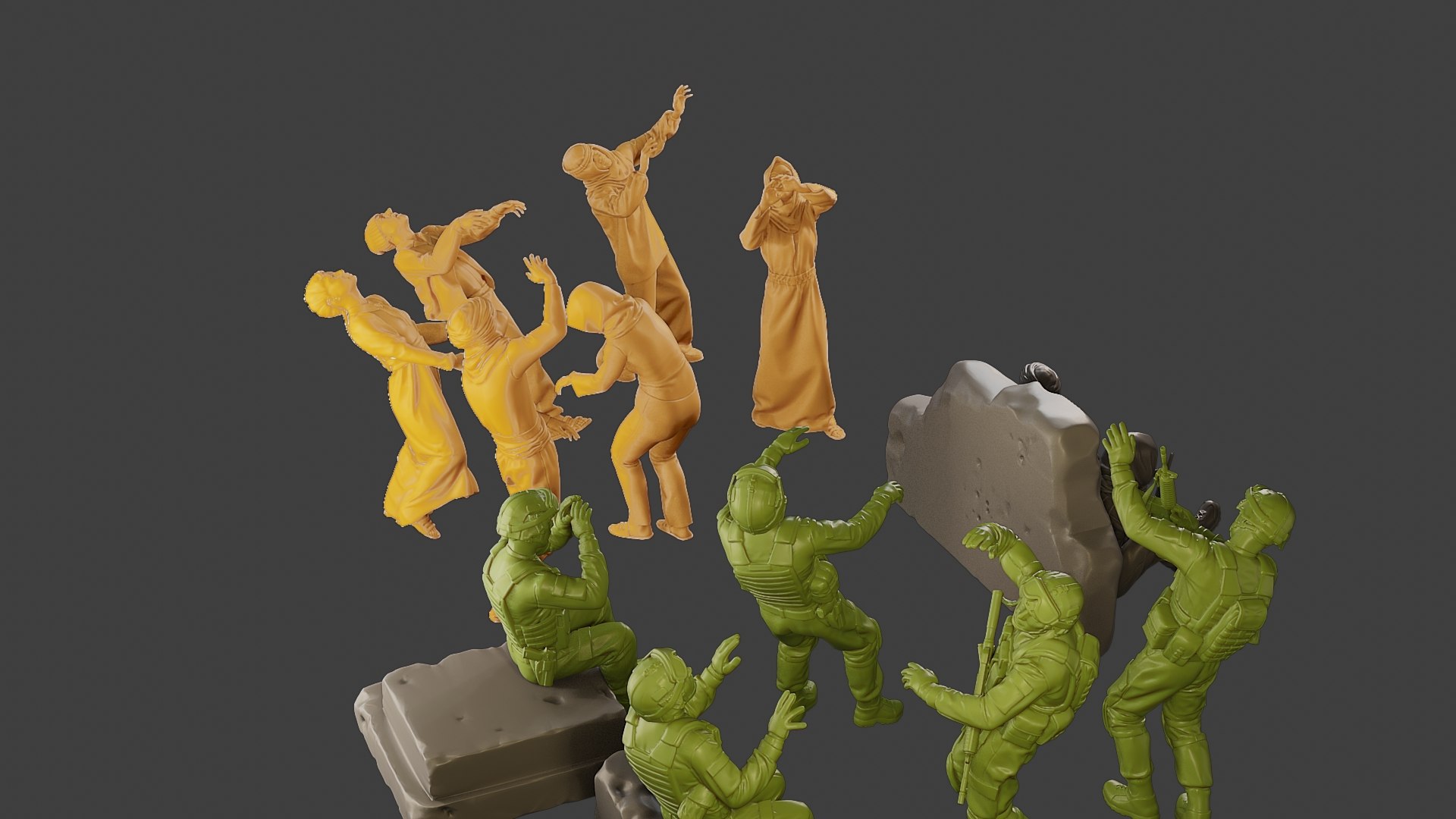 3D Conflict Scene Figurine Print ESFP1 Pack1 Model - TurboSquid 2291807