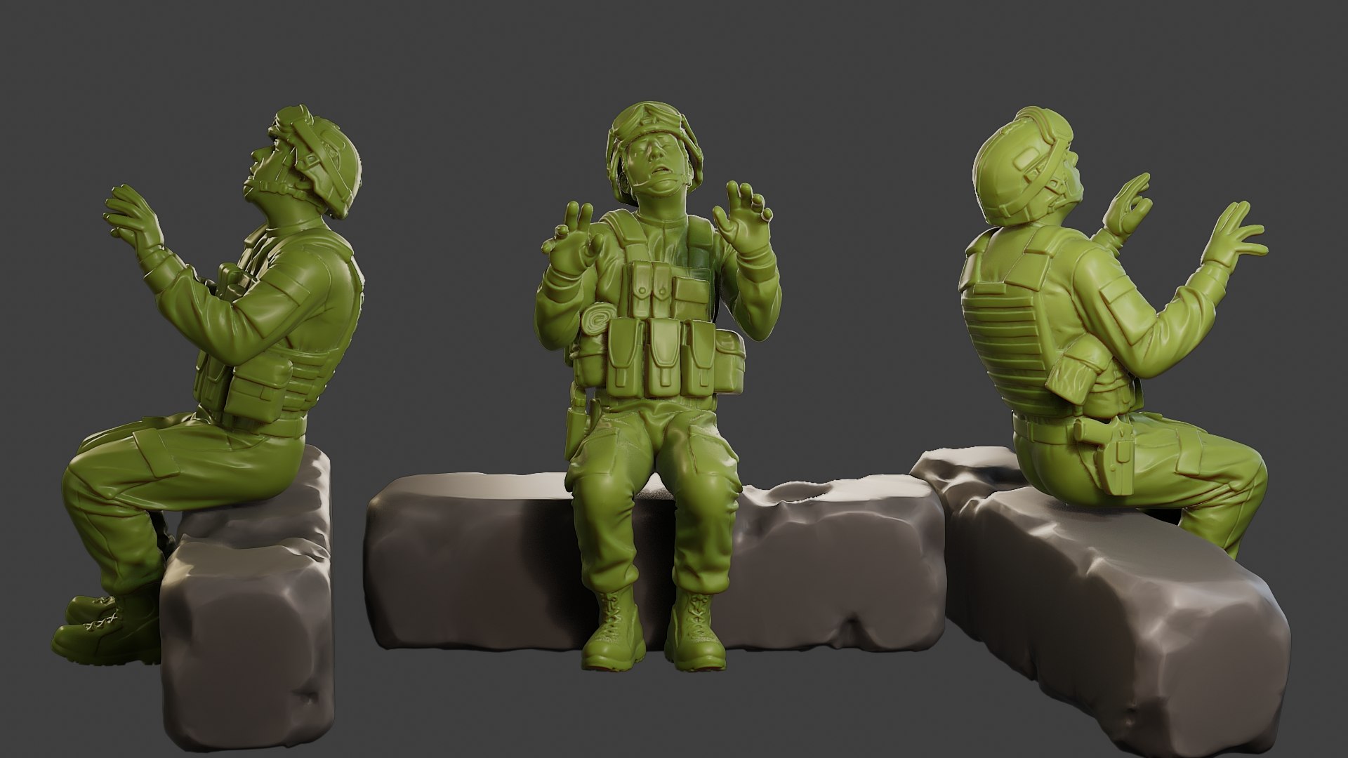 3D Conflict Scene Figurine Print ESFP1 Pack1 Model - TurboSquid 2291807