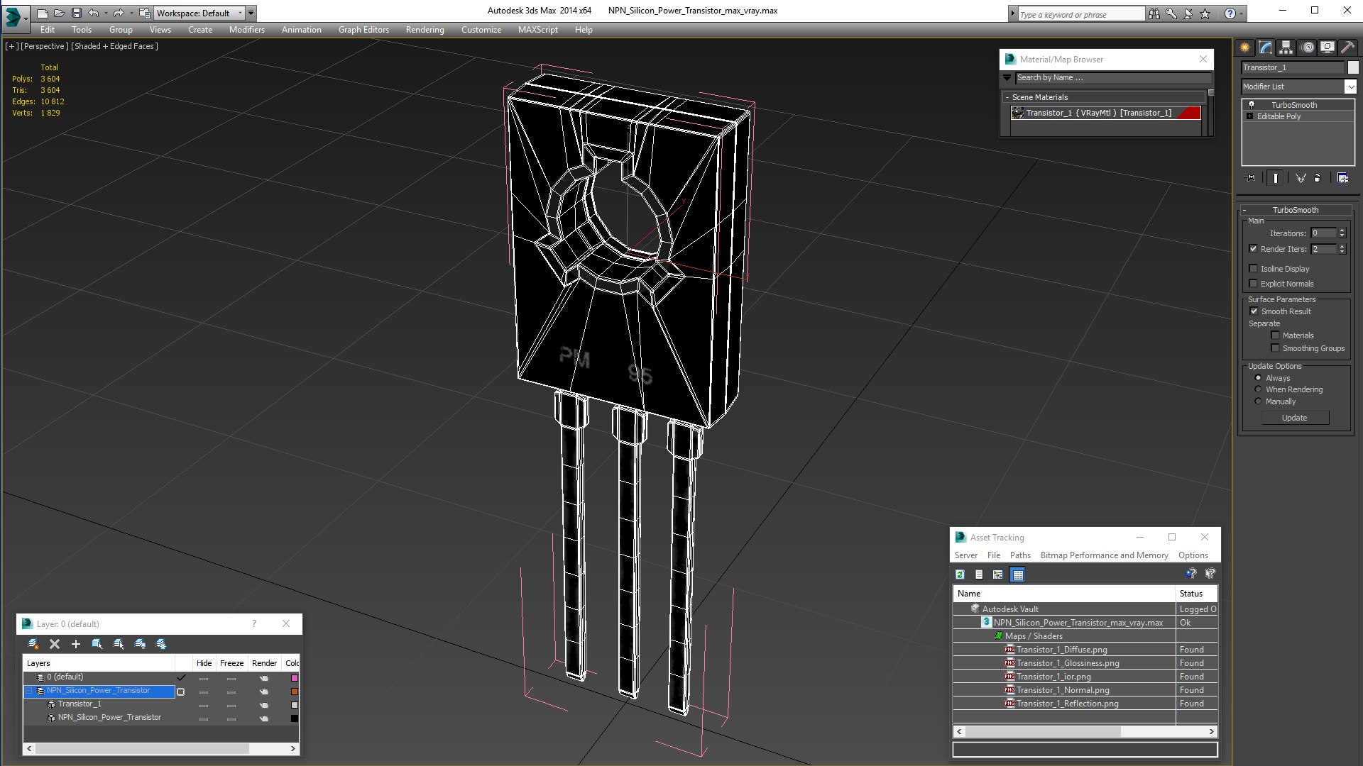 3D Npn Silicon Power Transistor Model - TurboSquid 1664978