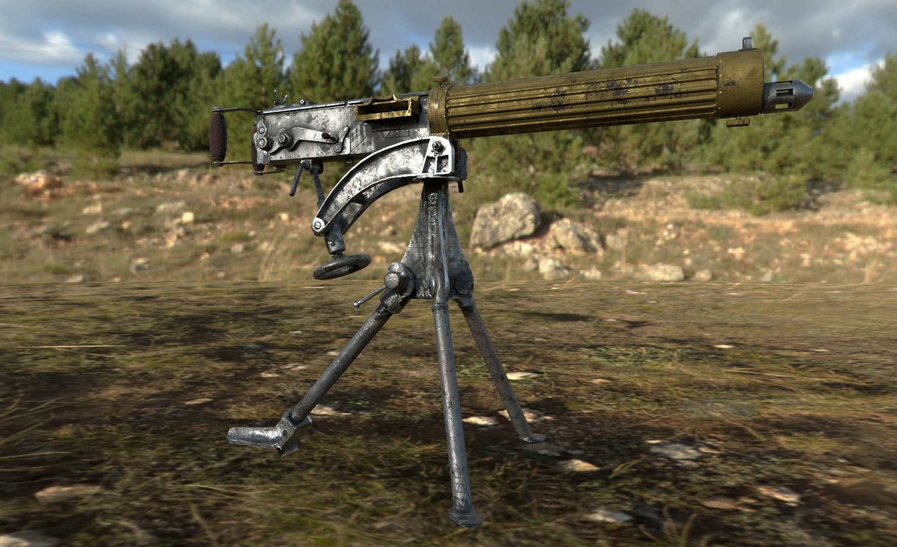 3D Model Colt Vickers Machine Gun Model 1915 - TurboSquid 1831869