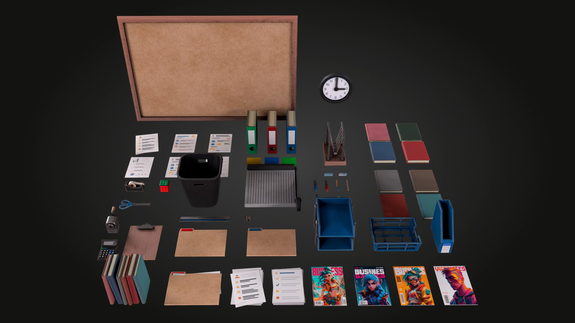 Office Stationery 3D Model - TurboSquid 2457535