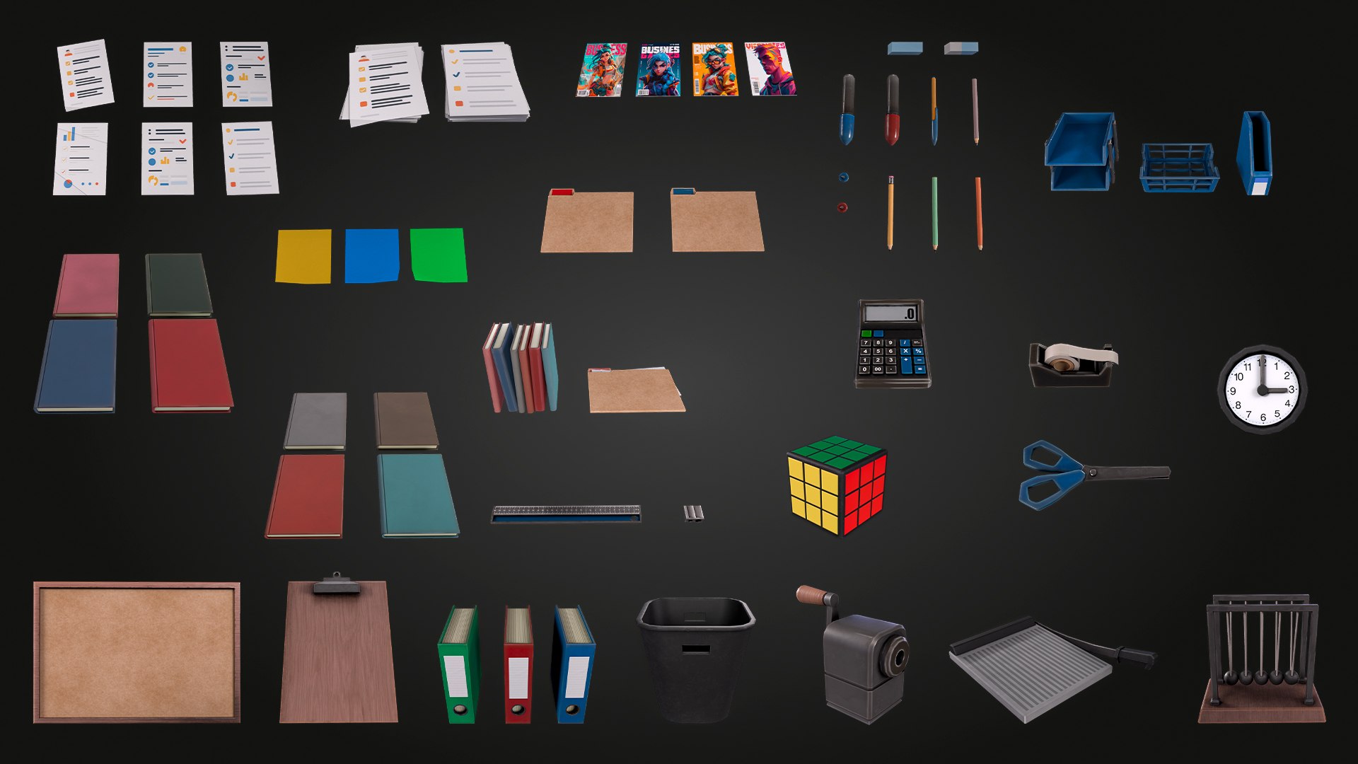 Office Stationery 3D Model - TurboSquid 2457535