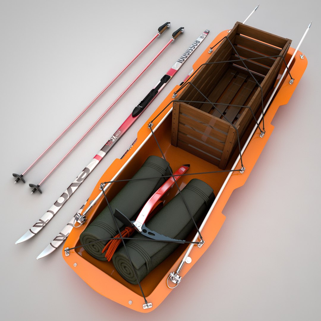 Arctic Cargo Sled 3d C4d