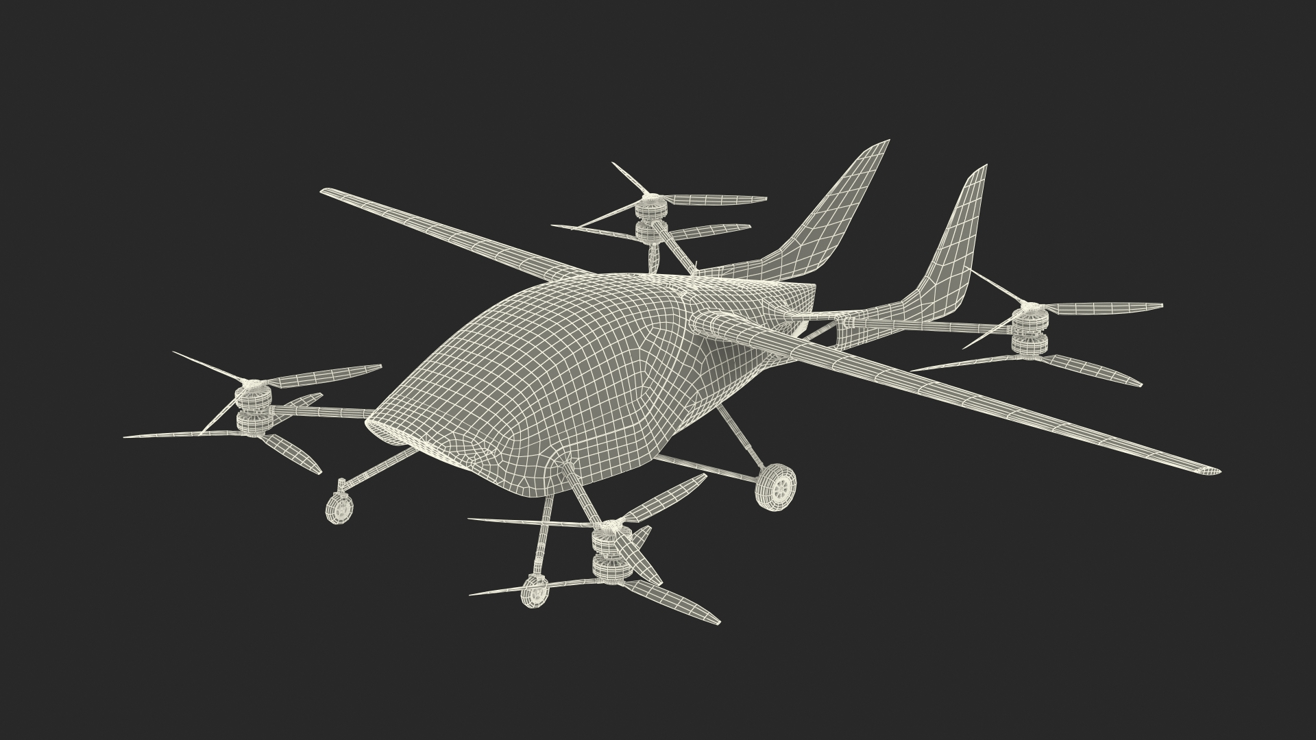 3D Air One Two Person EVTOL Air Vehicle Black - TurboSquid 1995752