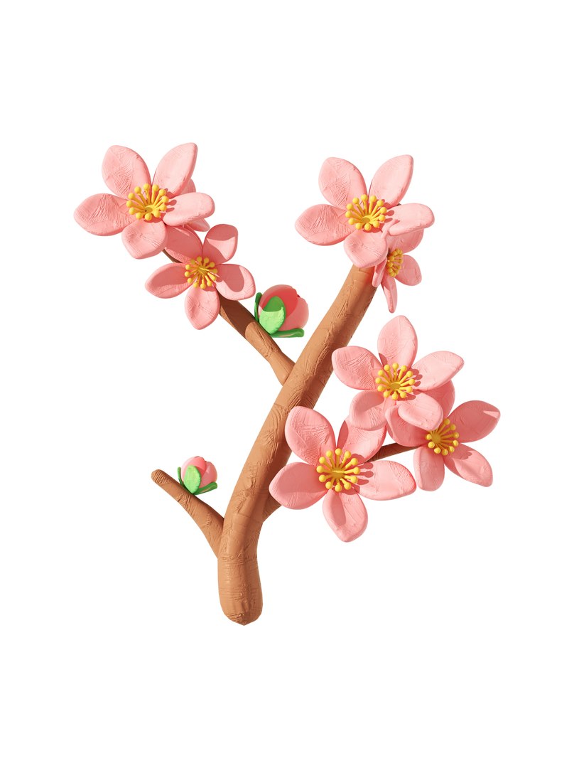 Sakura Clay Wind Spring 3D Model - TurboSquid 2103475