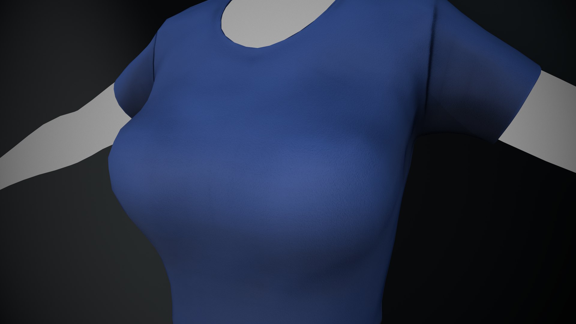 Female Blue T-Shirt Style 2 3D Model - TurboSquid 1923529