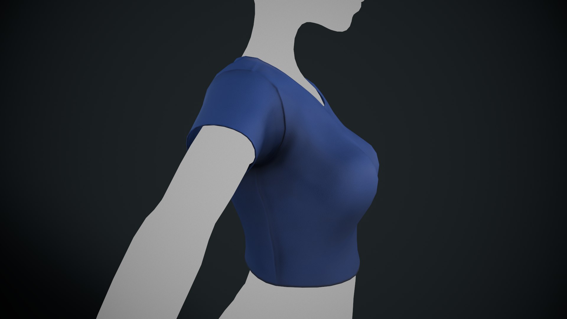 Female Blue T-Shirt Style 2 3D Model - TurboSquid 1923529