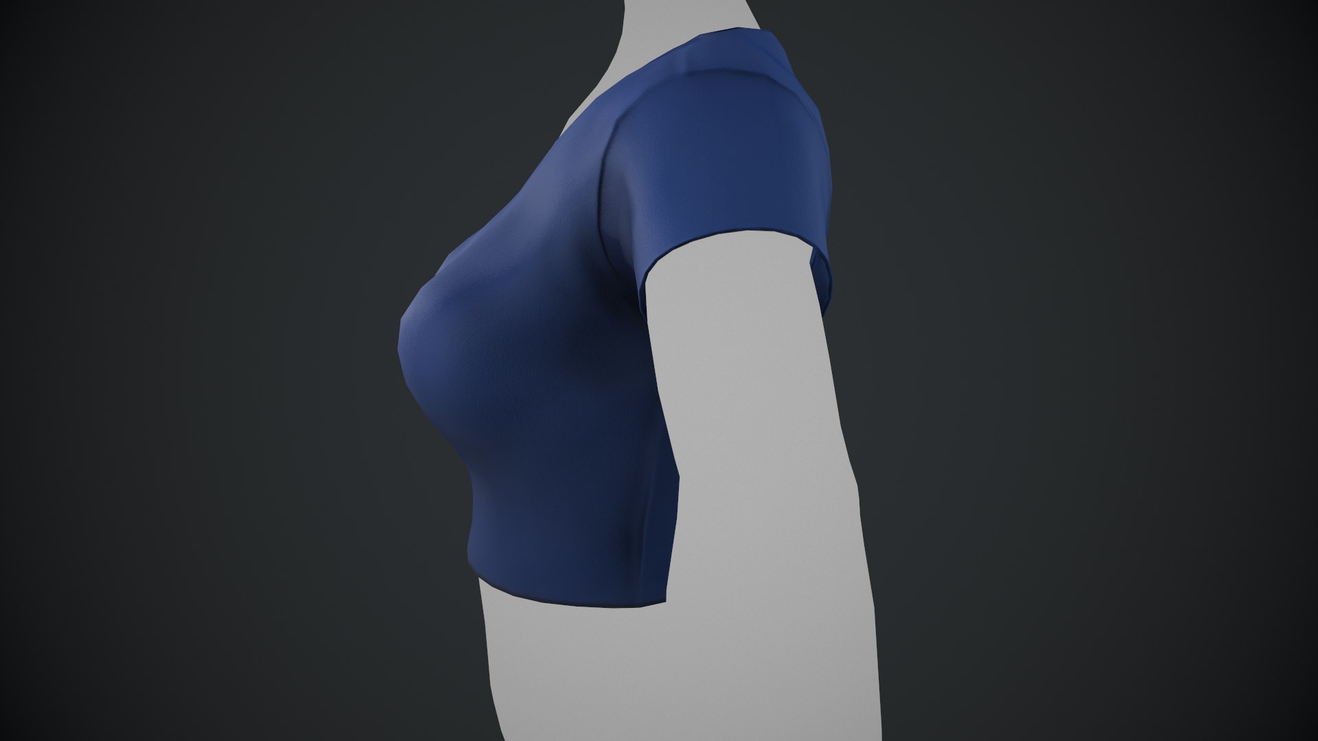 Female Blue T-Shirt Style 2 3D Model - TurboSquid 1923529