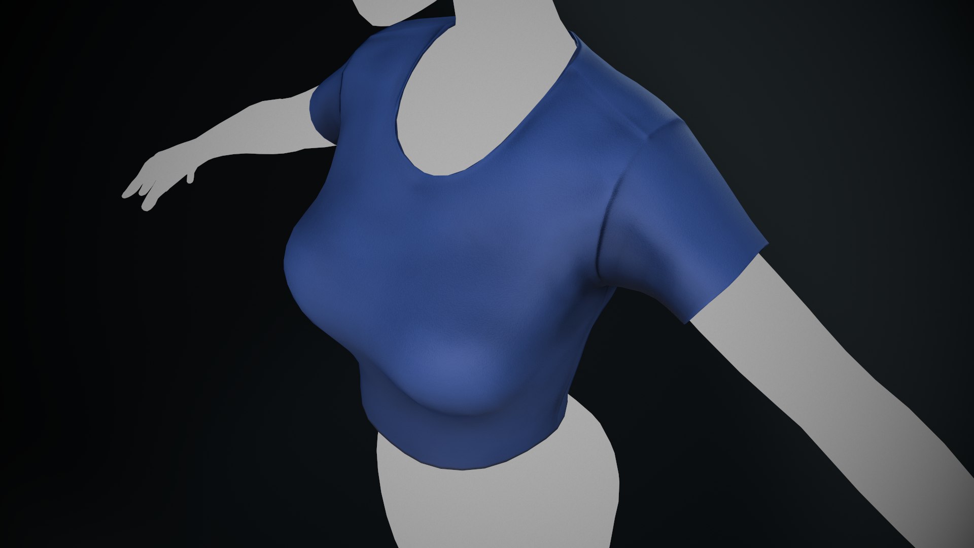 Female Blue T-Shirt Style 2 3D Model - TurboSquid 1923529