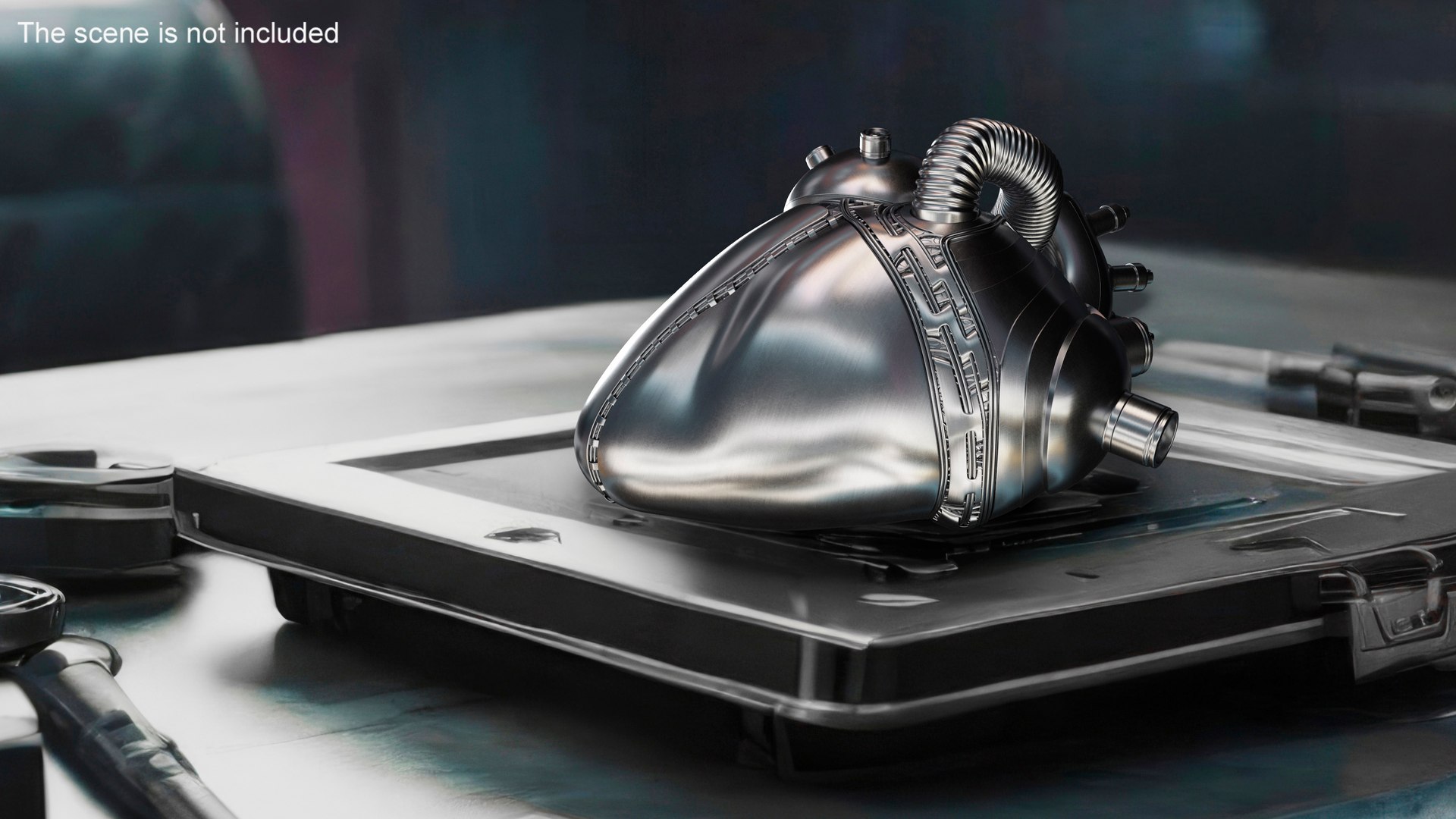 3D Model Cyberpunk Robotic Heart Chrome - TurboSquid 2198726