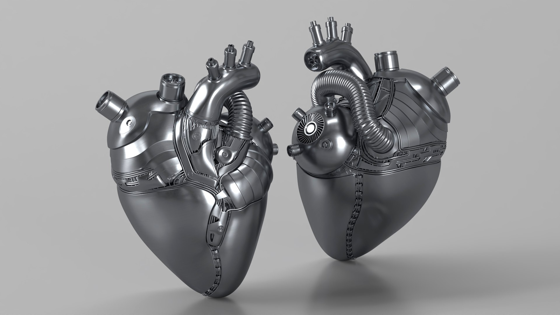 3D Model Cyberpunk Robotic Heart Chrome - TurboSquid 2198726