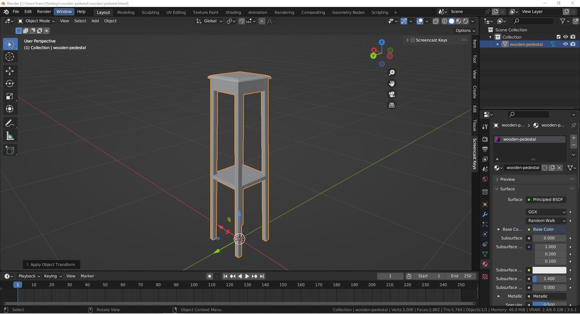 Wooden Pedestal 3D Model - TurboSquid 2099921