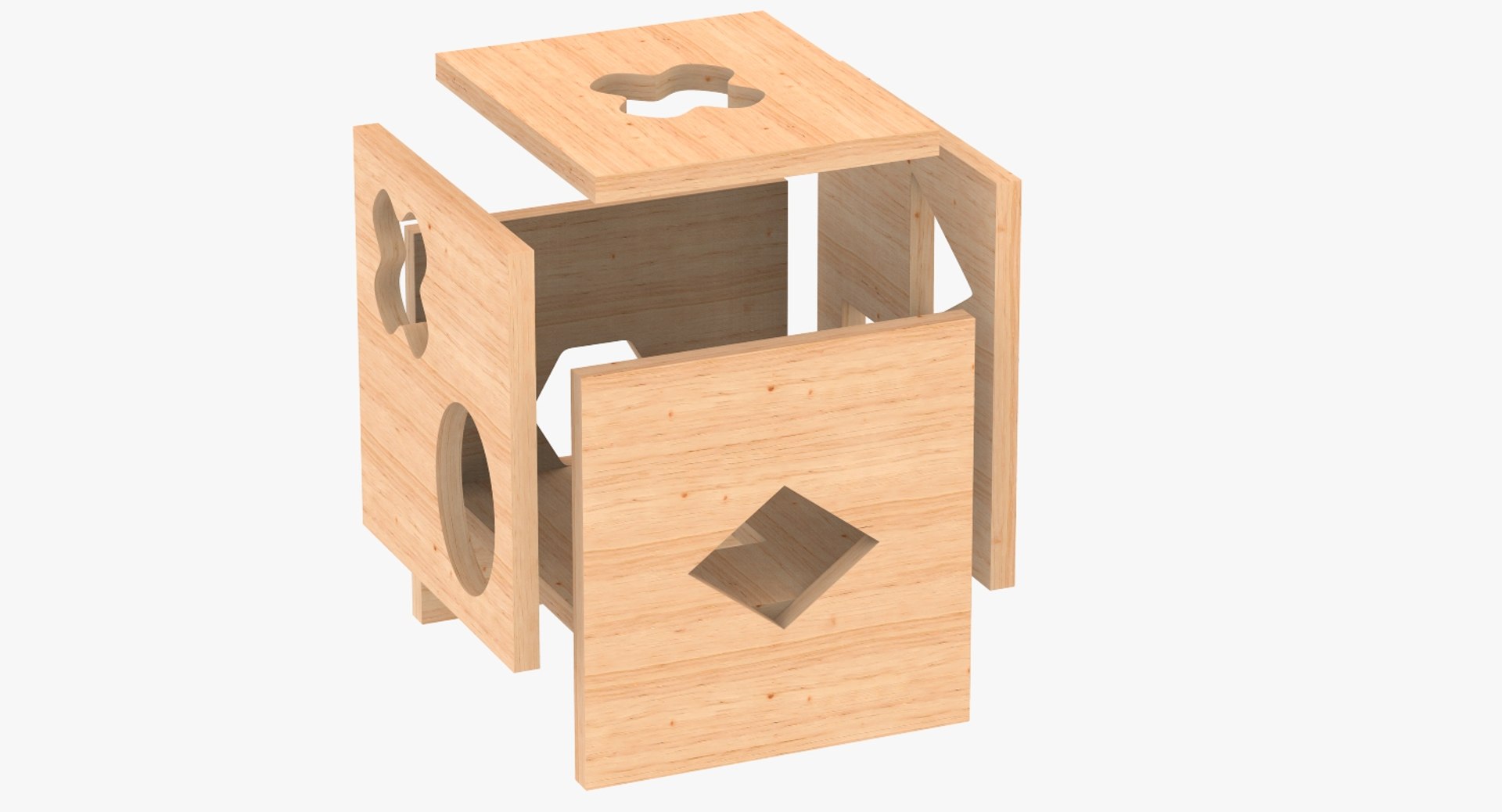 Wooden Childrens Toy Box 3D Model - TurboSquid 1340341