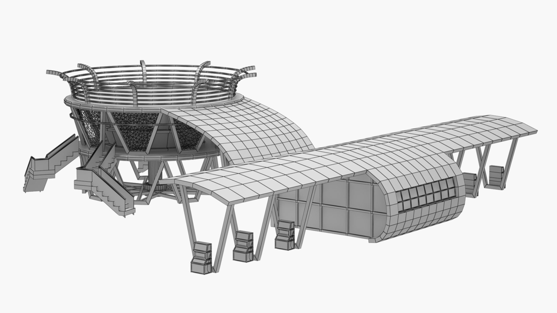 3D Hi-Tech Buildings 01 - TurboSquid 2061381