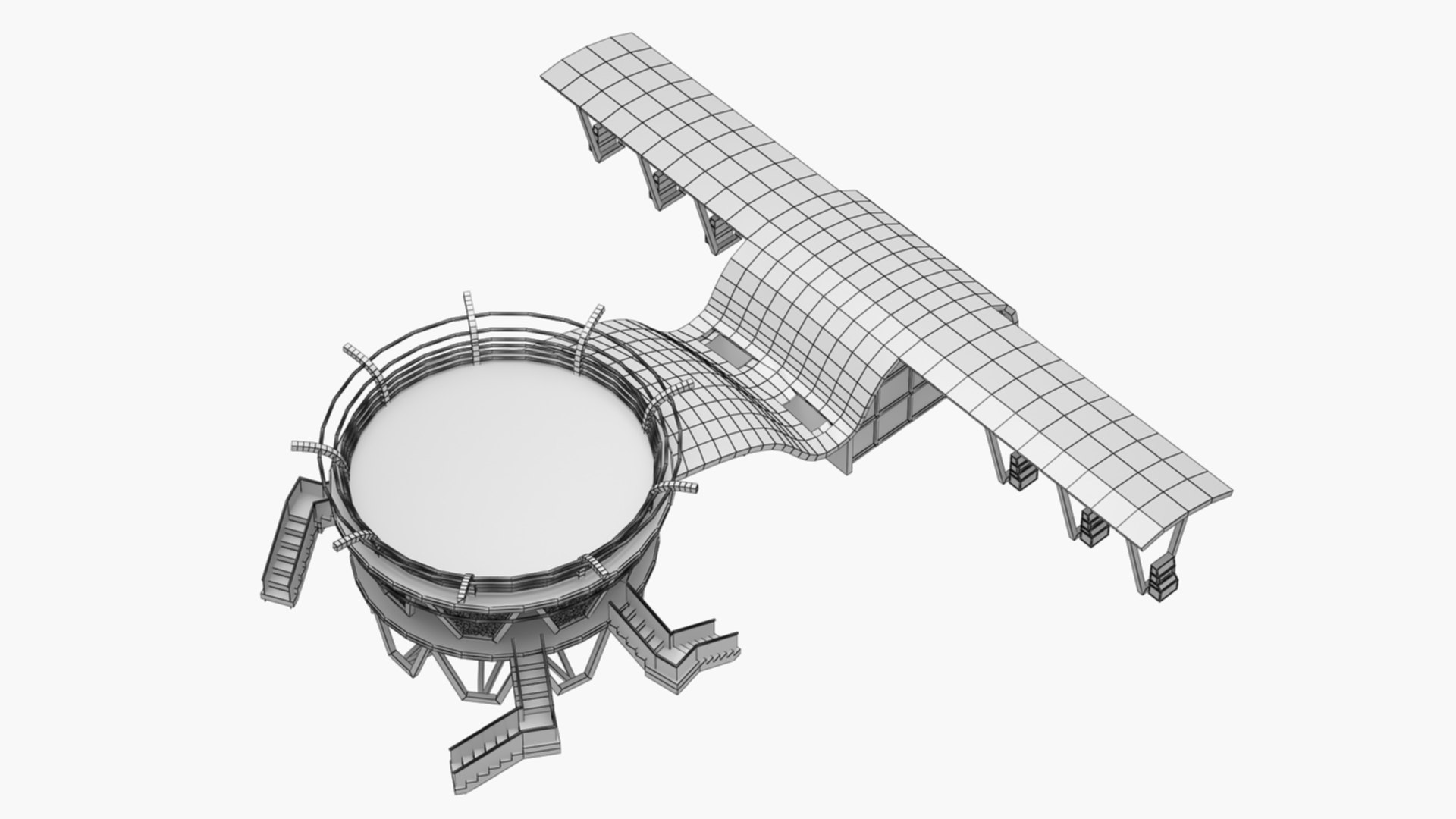 3D Hi-Tech Buildings 01 - TurboSquid 2061381