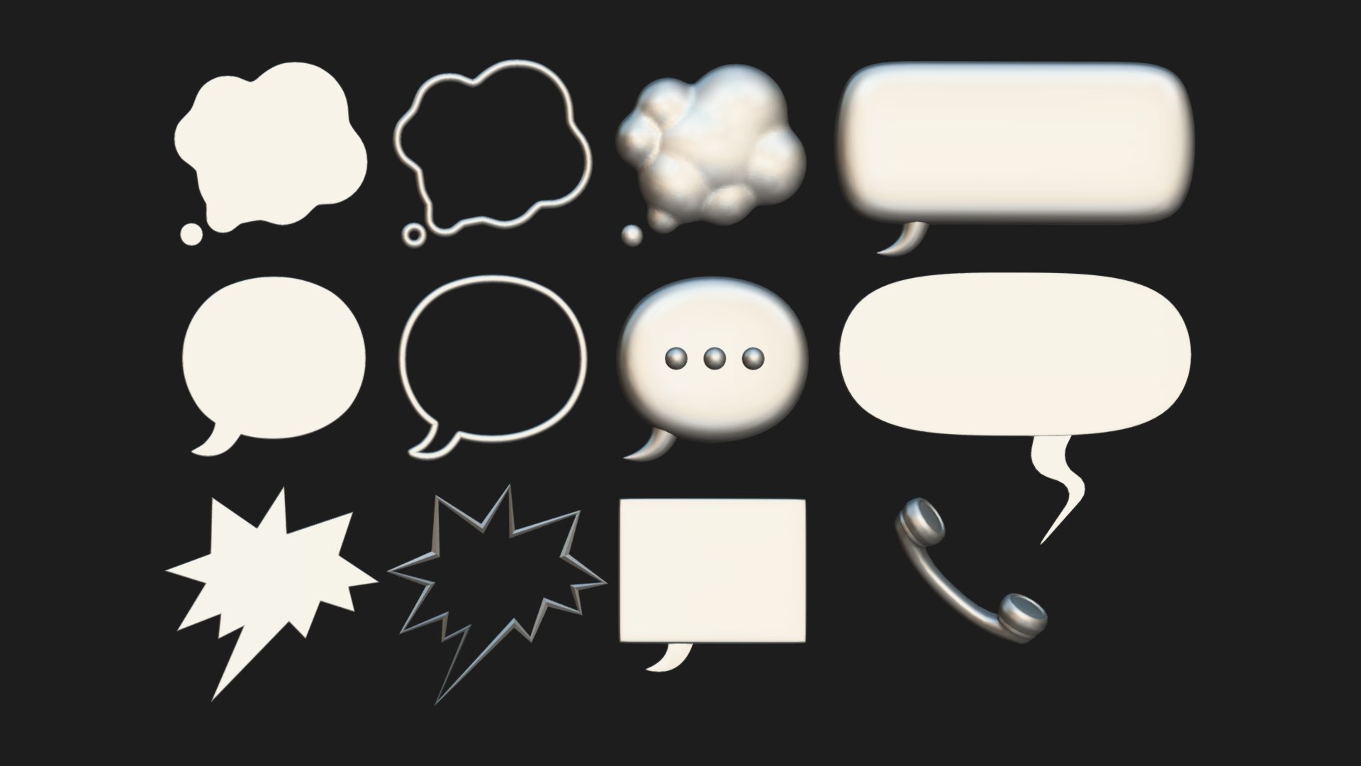Speech Bubbles 3D Model - TurboSquid 2126454