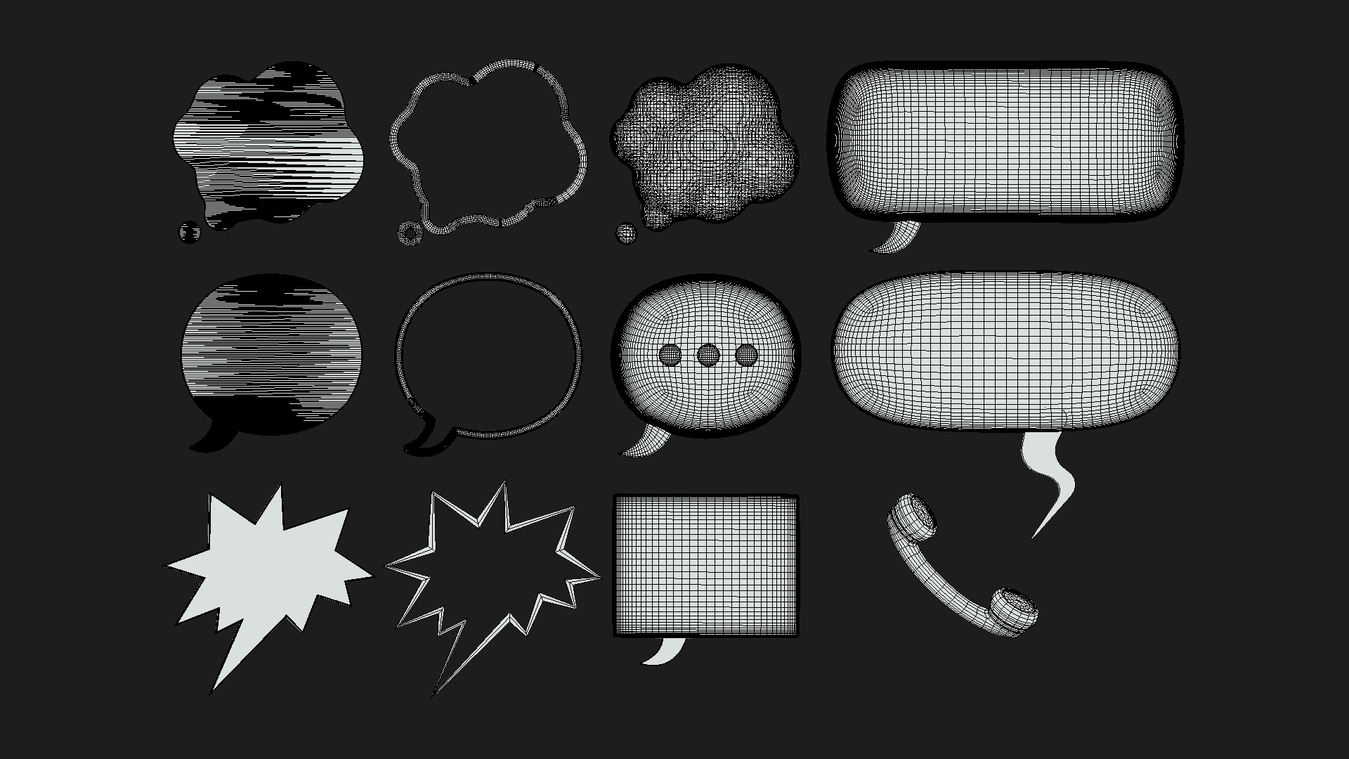 Speech Bubbles 3D Model - TurboSquid 2126454