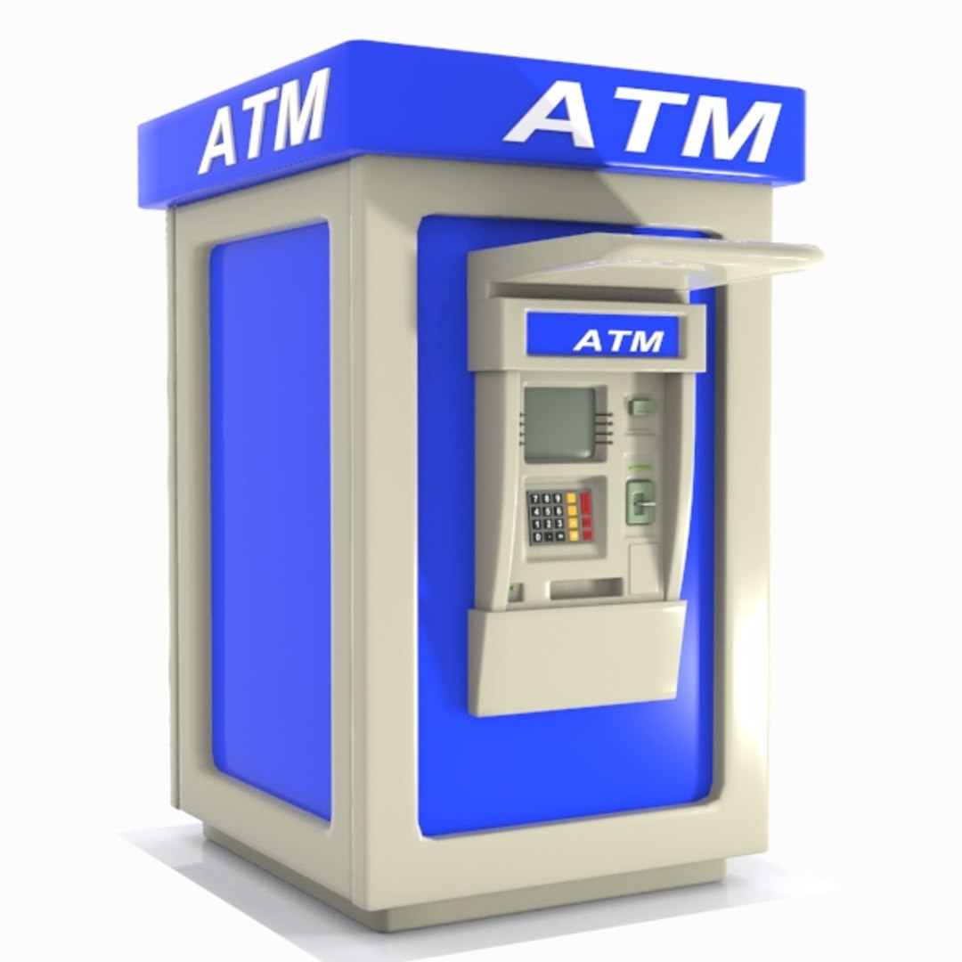 3d max atm machine cartoon