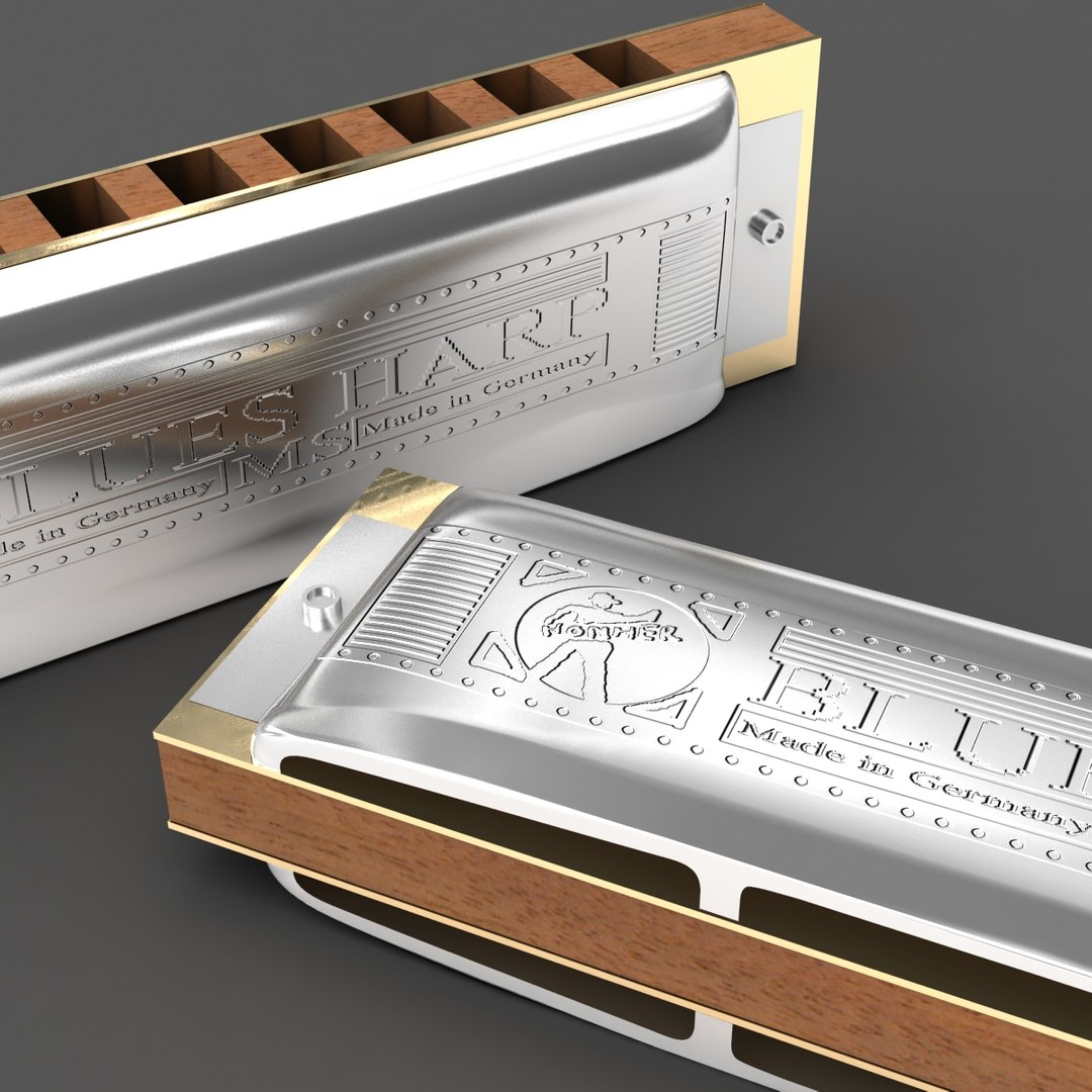 3d Model Blues Harp