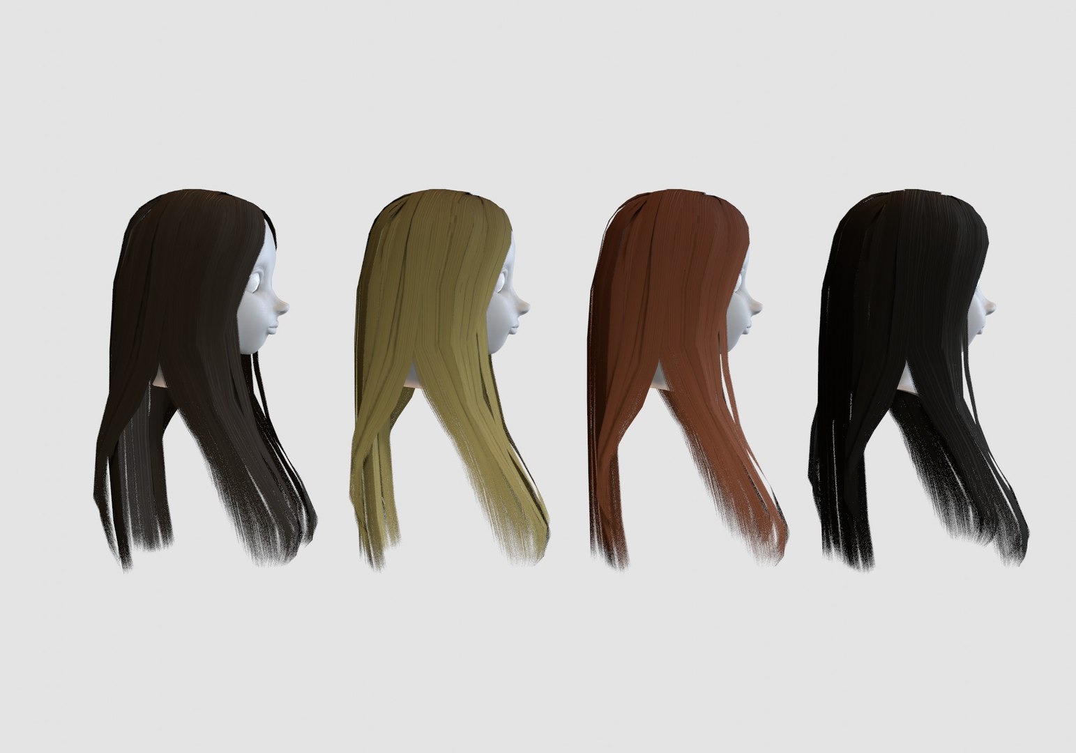 3D Hairstyle In 4 Colors - TurboSquid 1899623