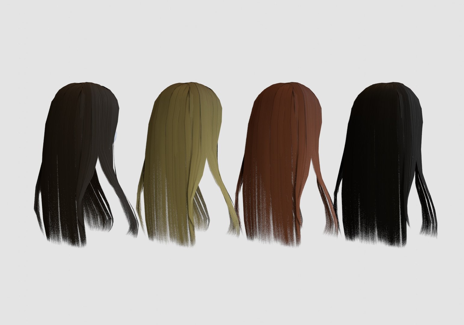 3D Hairstyle In 4 Colors - TurboSquid 1899623