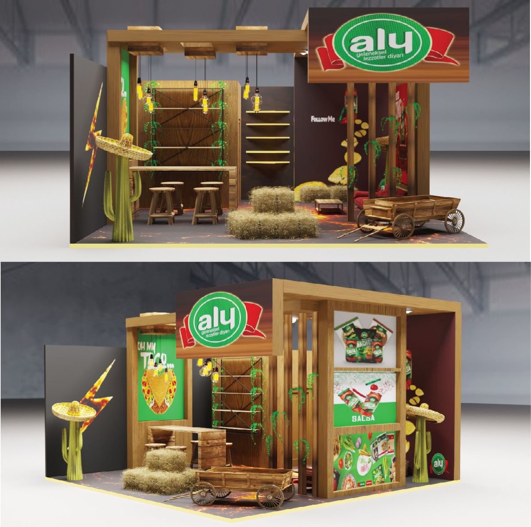 3D Exhibition Booth Mexican Stand Design - TurboSquid 2250802