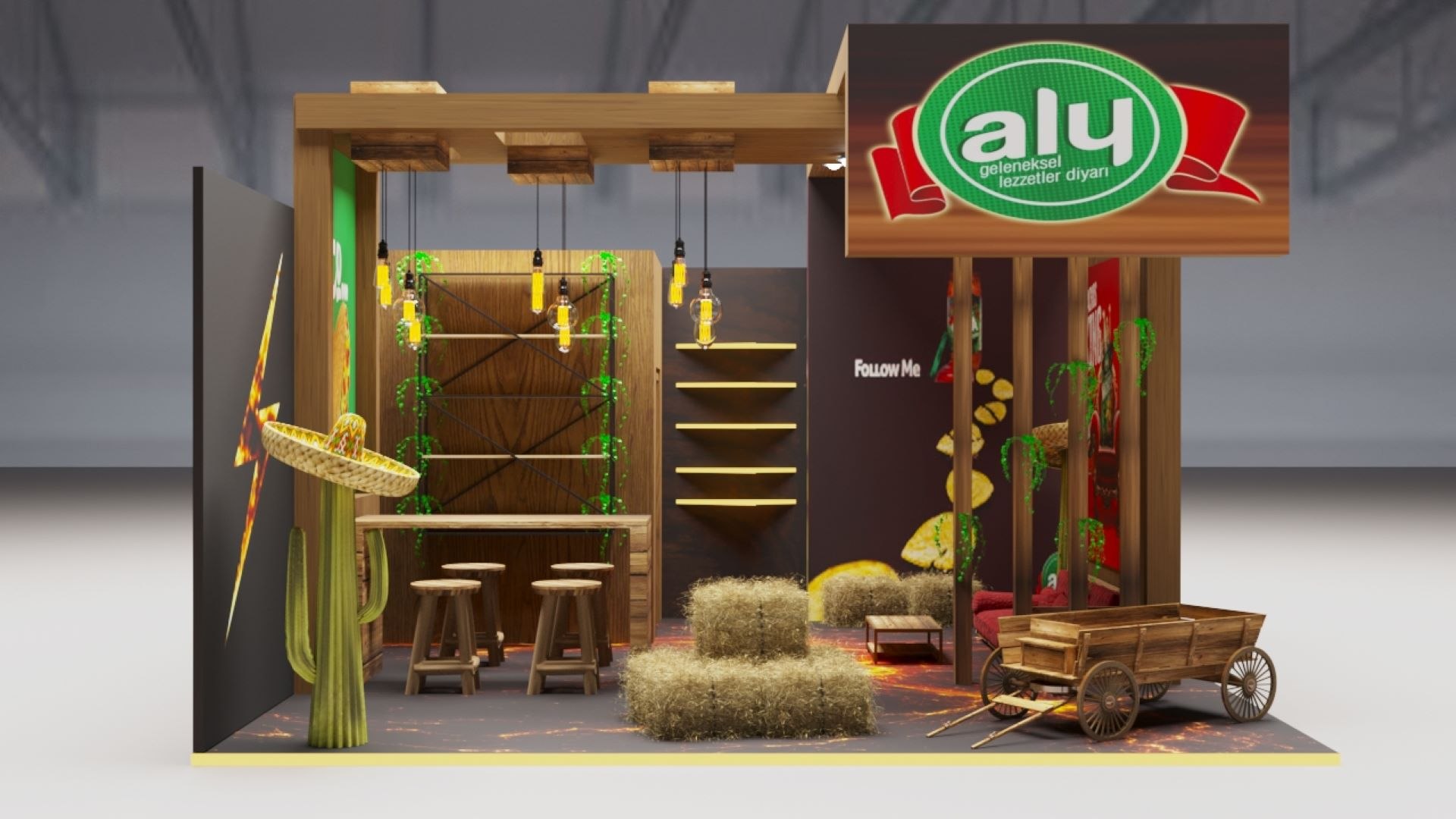 3D Exhibition Booth Mexican Stand Design - TurboSquid 2250802