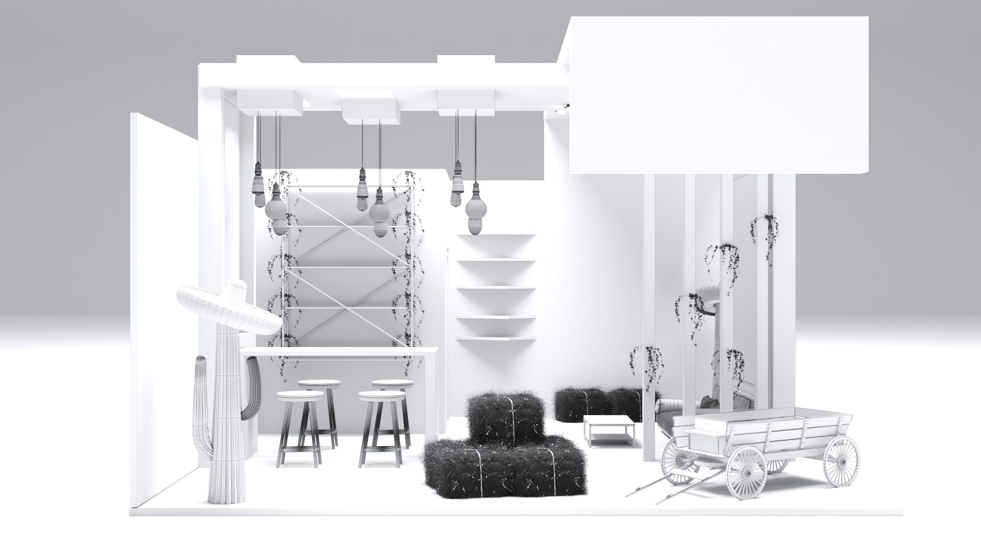 3D Exhibition Booth Mexican Stand Design - TurboSquid 2250802