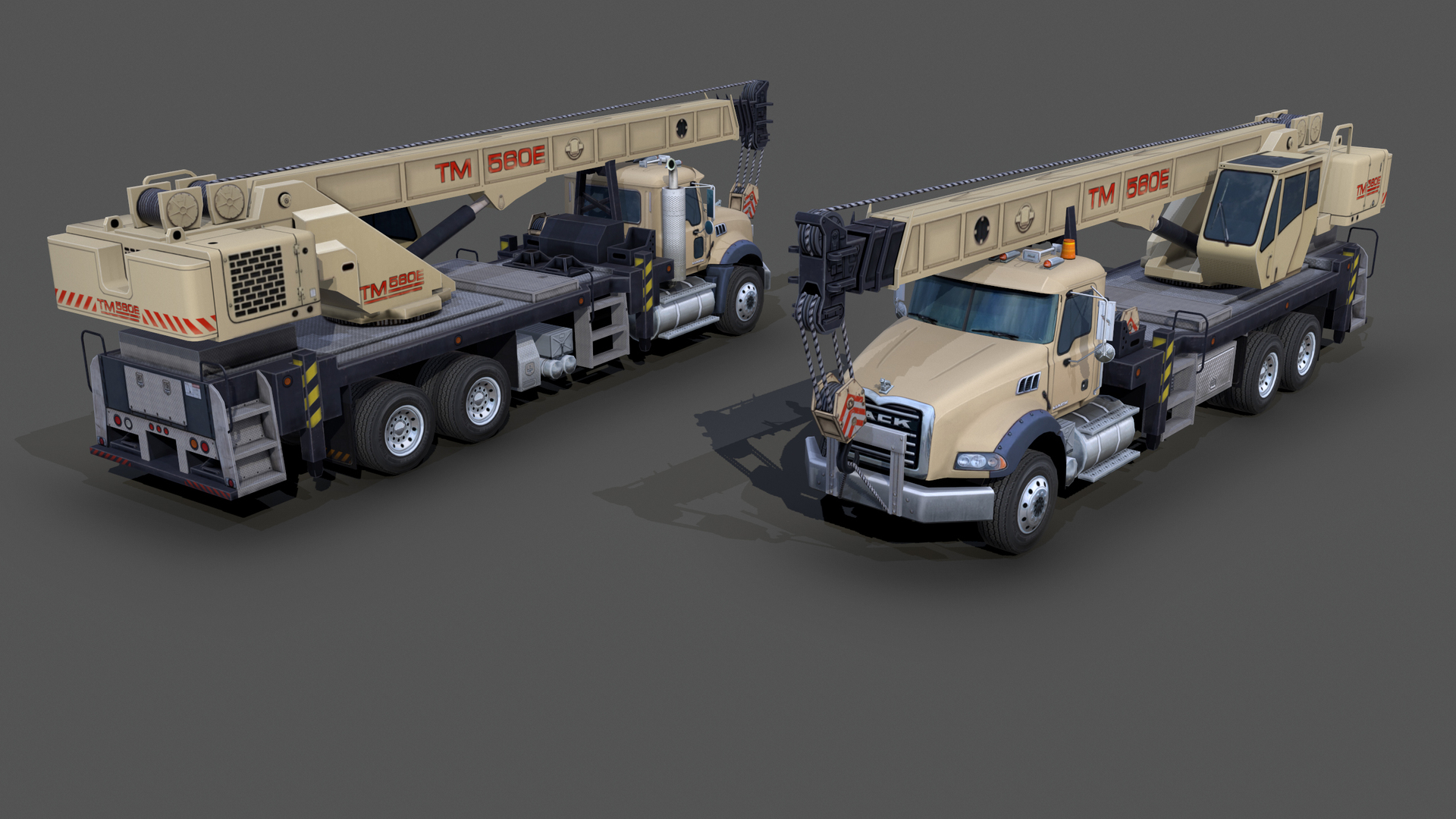 3D Mack GRANITE CT713 Crane truck s02 2006 model - TurboSquid 1922381