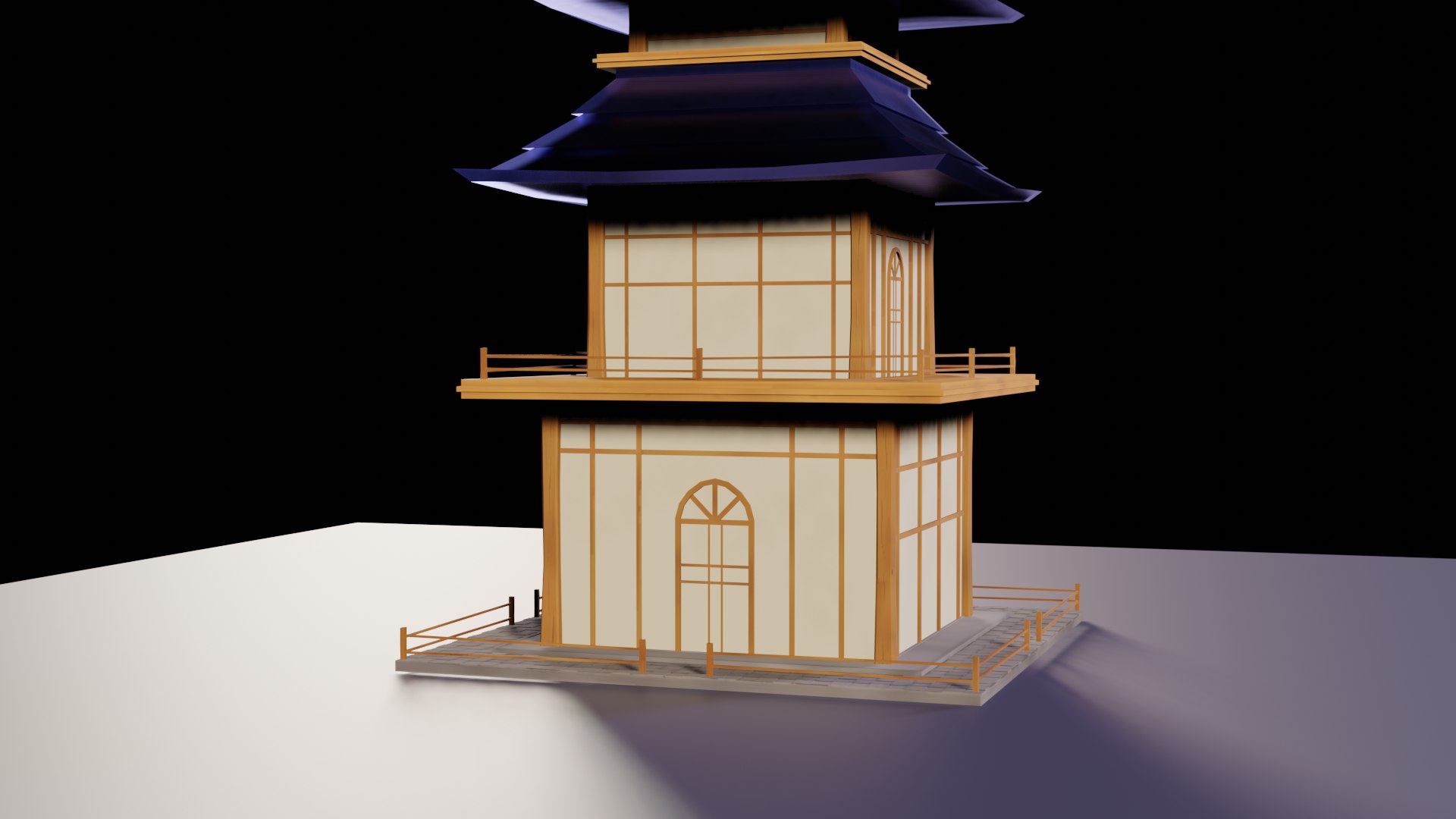 Japanese Stylized Tall Building 3D Model - TurboSquid 1939551