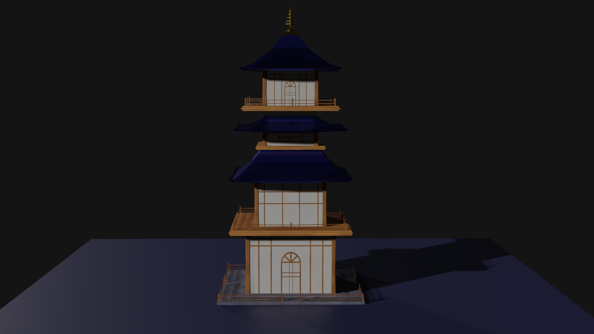 Japanese Stylized Tall Building 3D Model - TurboSquid 1939551