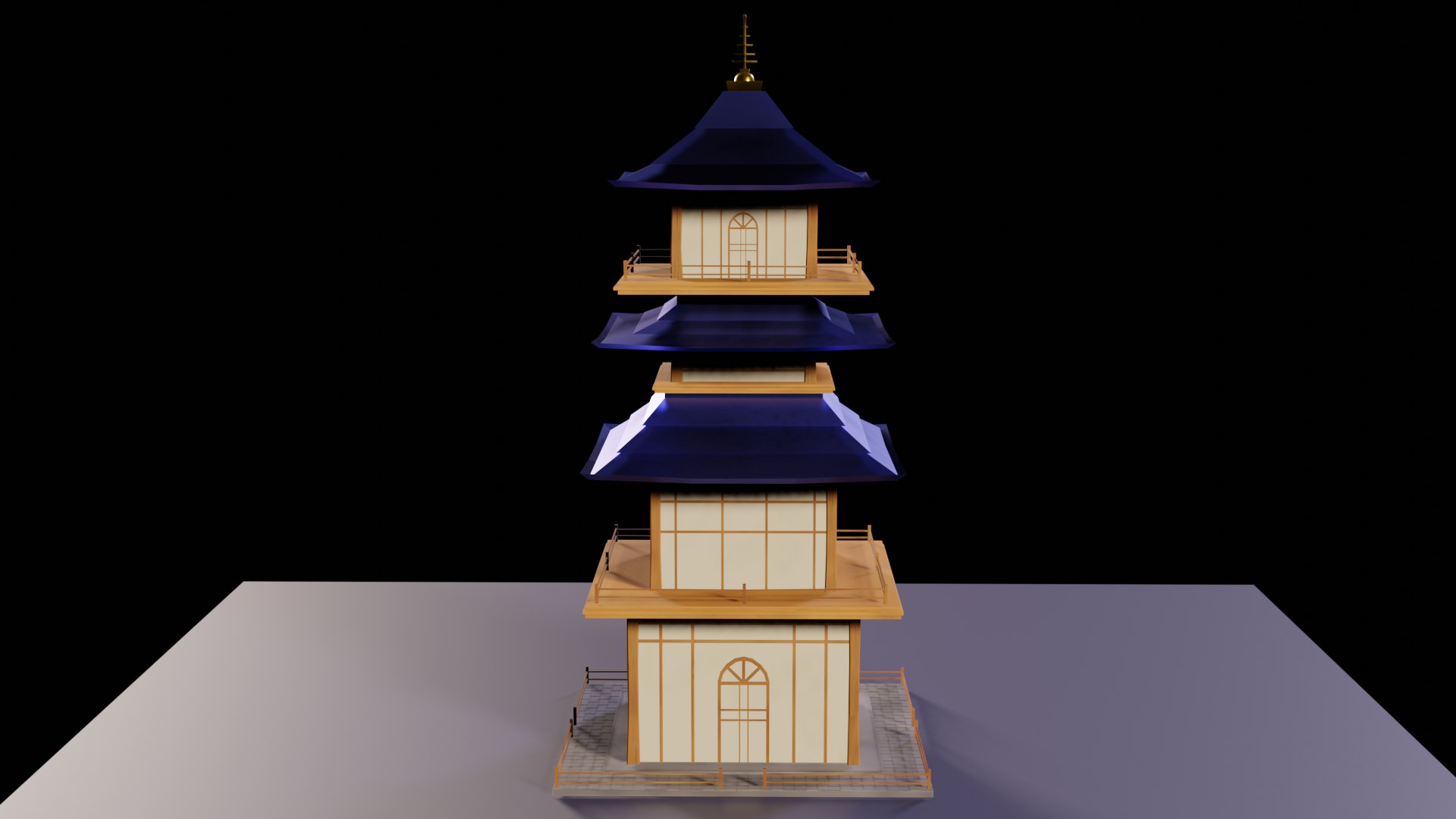 Japanese Stylized Tall Building 3D Model - TurboSquid 1939551
