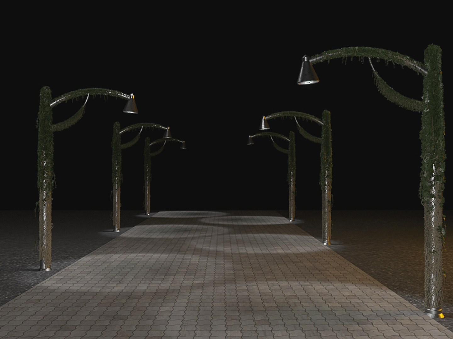 Street lamp leaves roots 3D model - TurboSquid 1626369