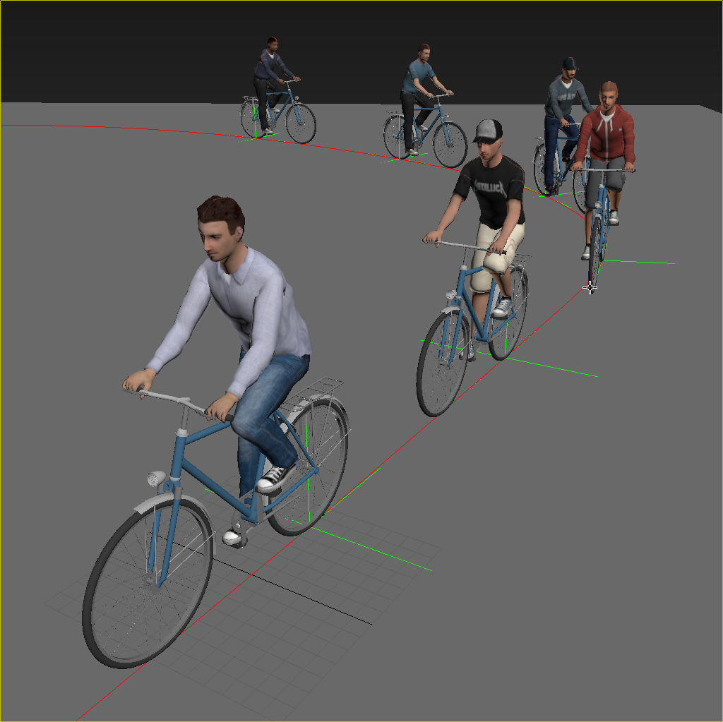 3d model cyclists animation