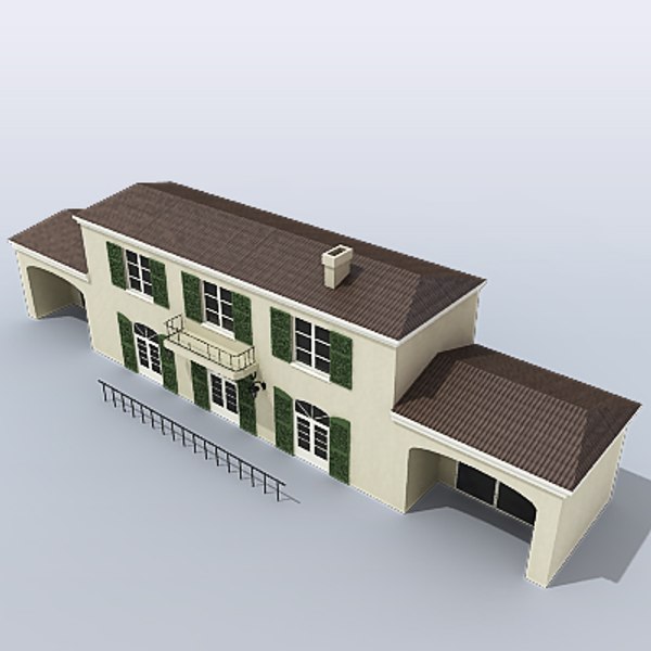 3d small town house building