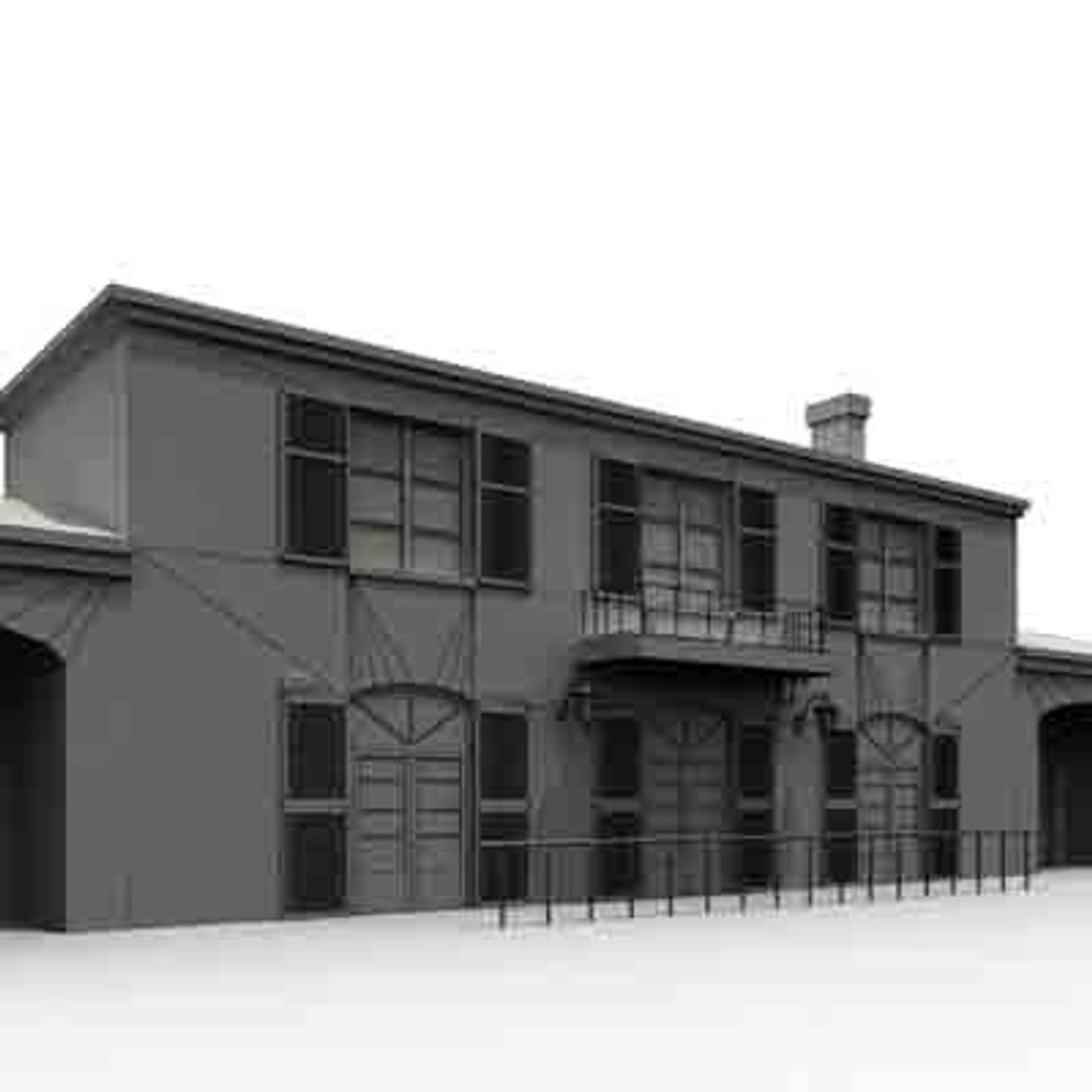 3d Small Town House Building