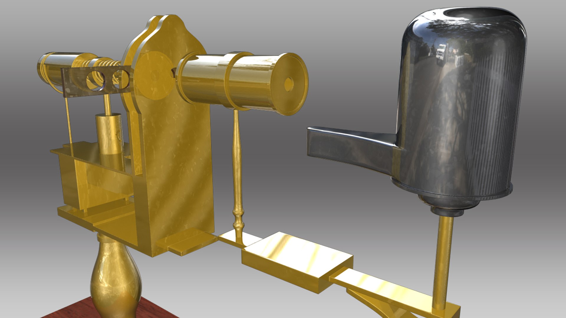 horizontal microscope 3d model