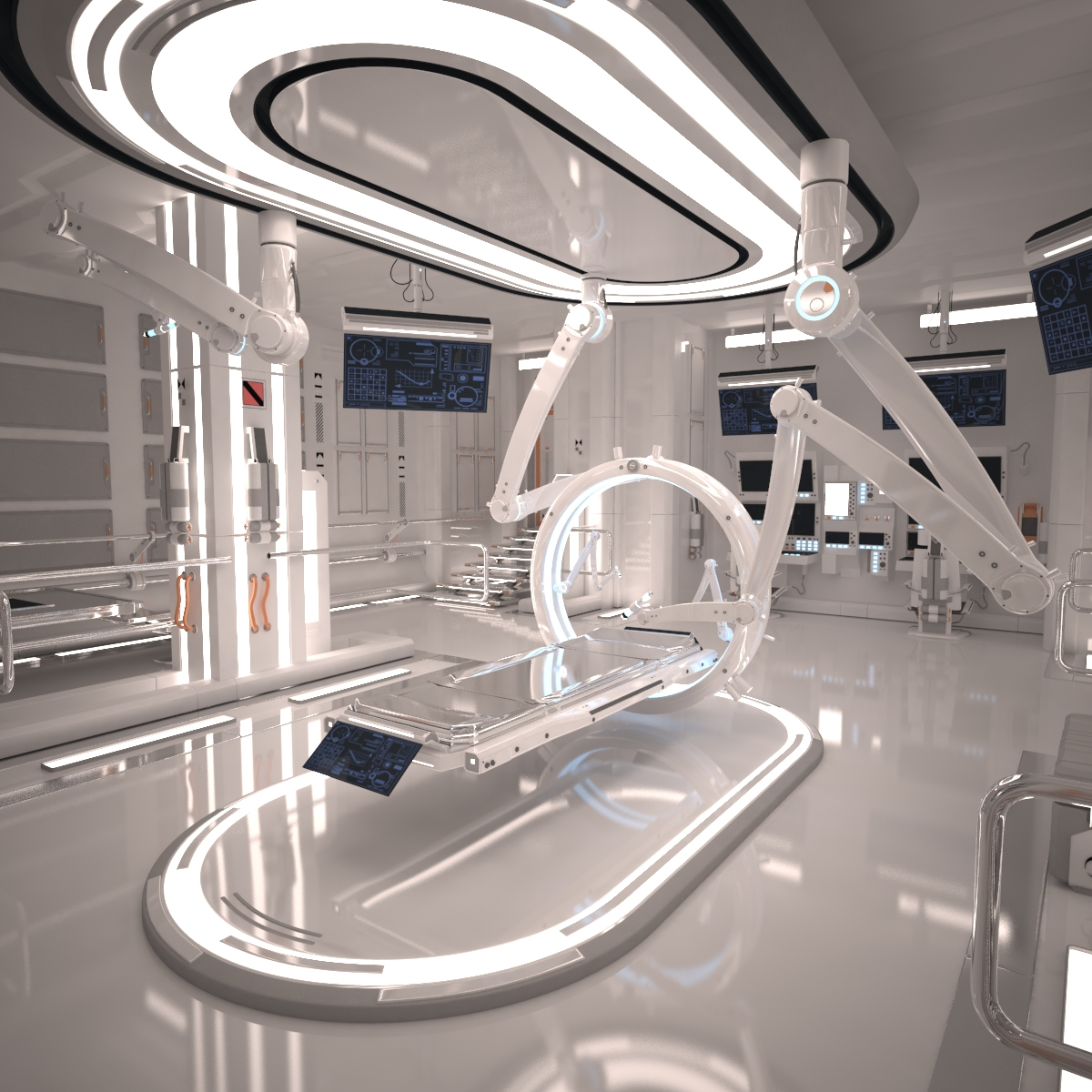 3d futuristic sci fi laboratory
